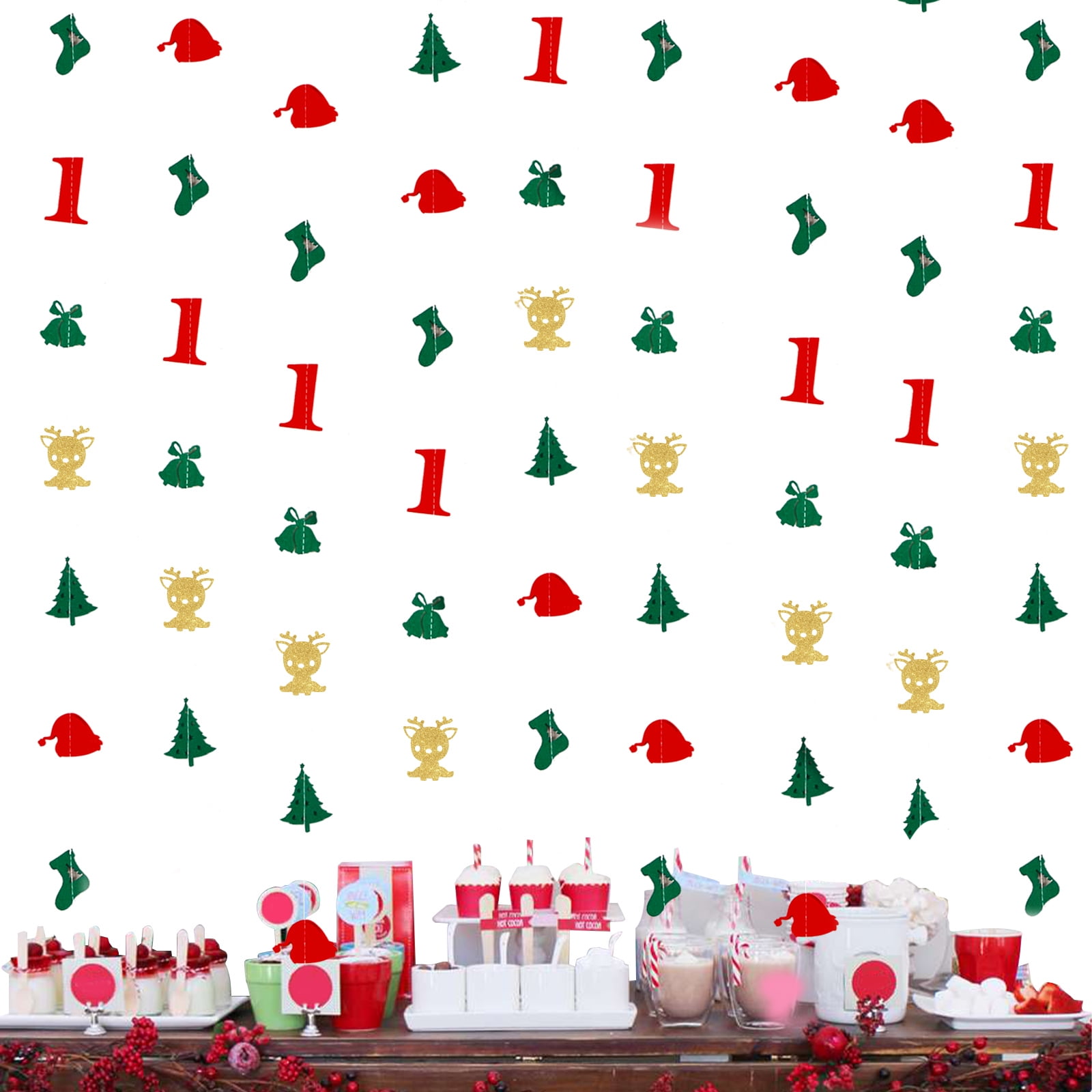 8pcs Christmas Hanging Streamer Decorations Felt, Christmas Theme 1st ...