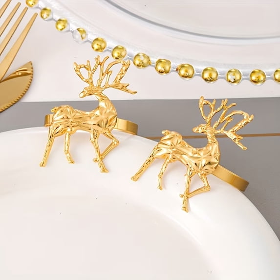 8pcs Christmas Reindeer Napkin Rings - Cast Iron Holiday Table Decor ...