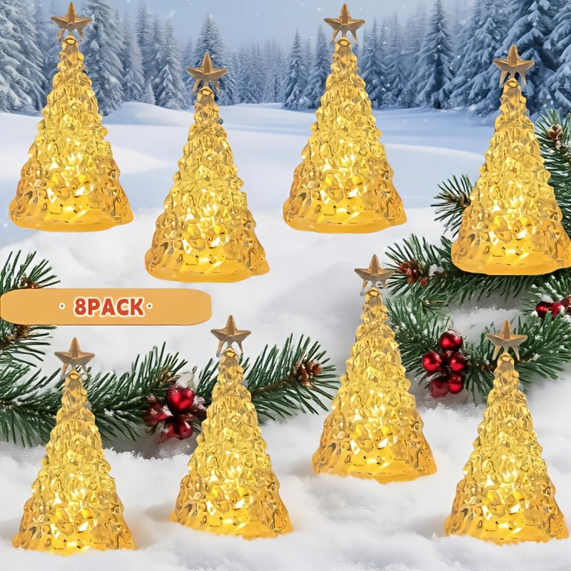 8pcs Christmas Tree Star LED Lights - Colorful Mini Decorative Ambient ...