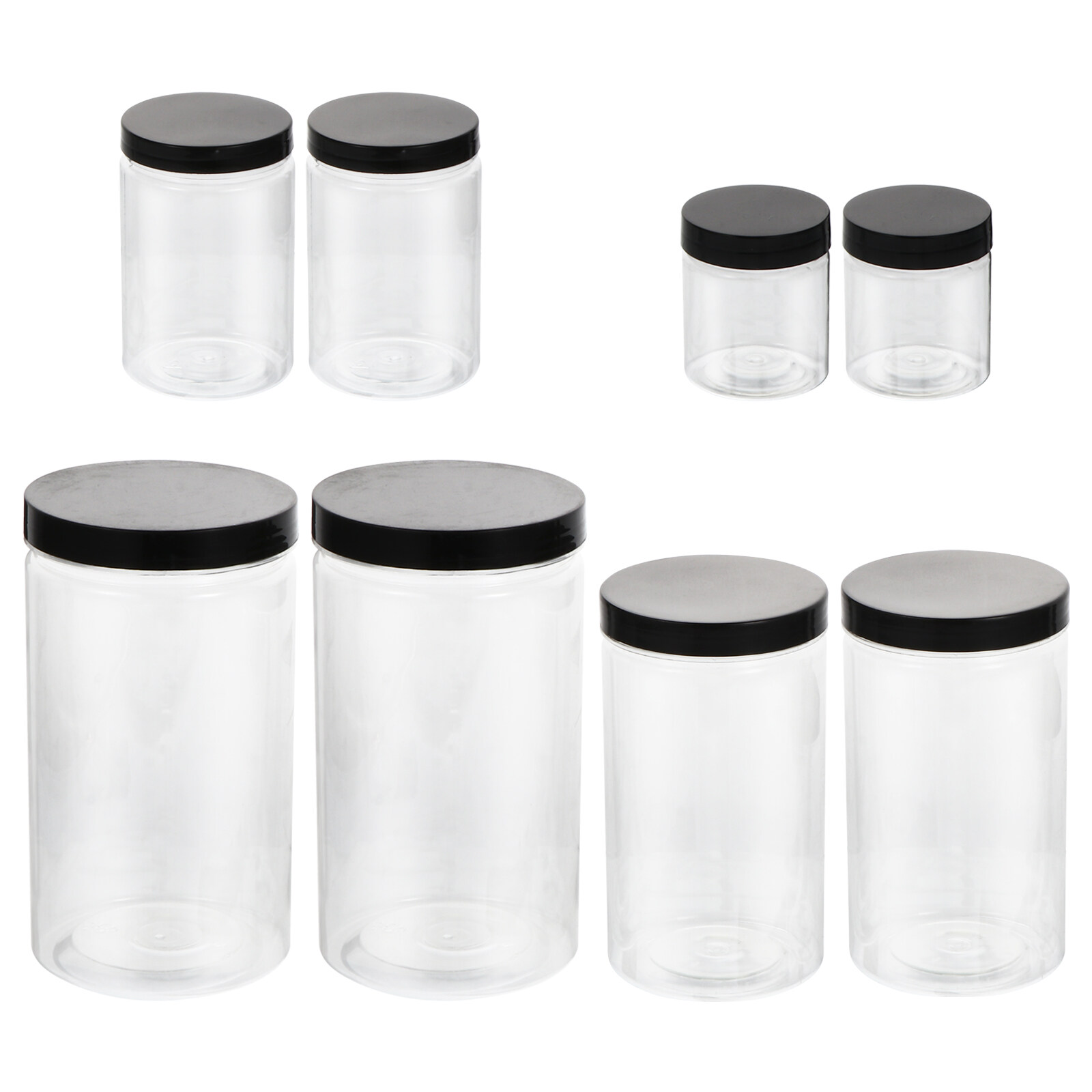 8pcs Clear Moisture-proof Pots Honey Sugar Foods Storage Cans with ...