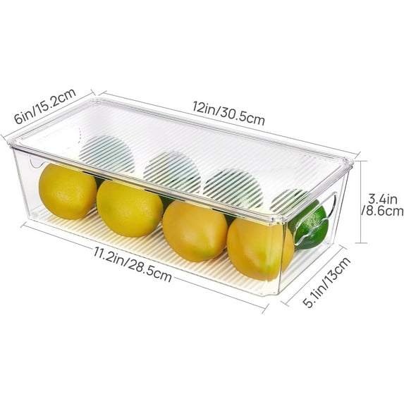 8pcs Clear Organizers and Storage Bins with Lids, Stackable Plastic ...
