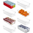 8pcs Clear Organizers and Storage Bins, Plastic Storage Containers with ...