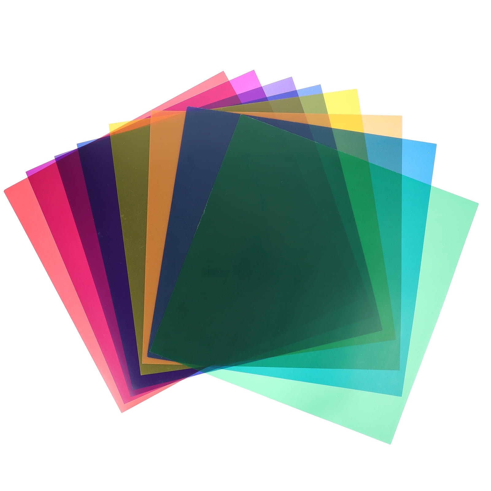 8pcs Colored Lighting Gel Filters Transparent Color Overlays Films for ...