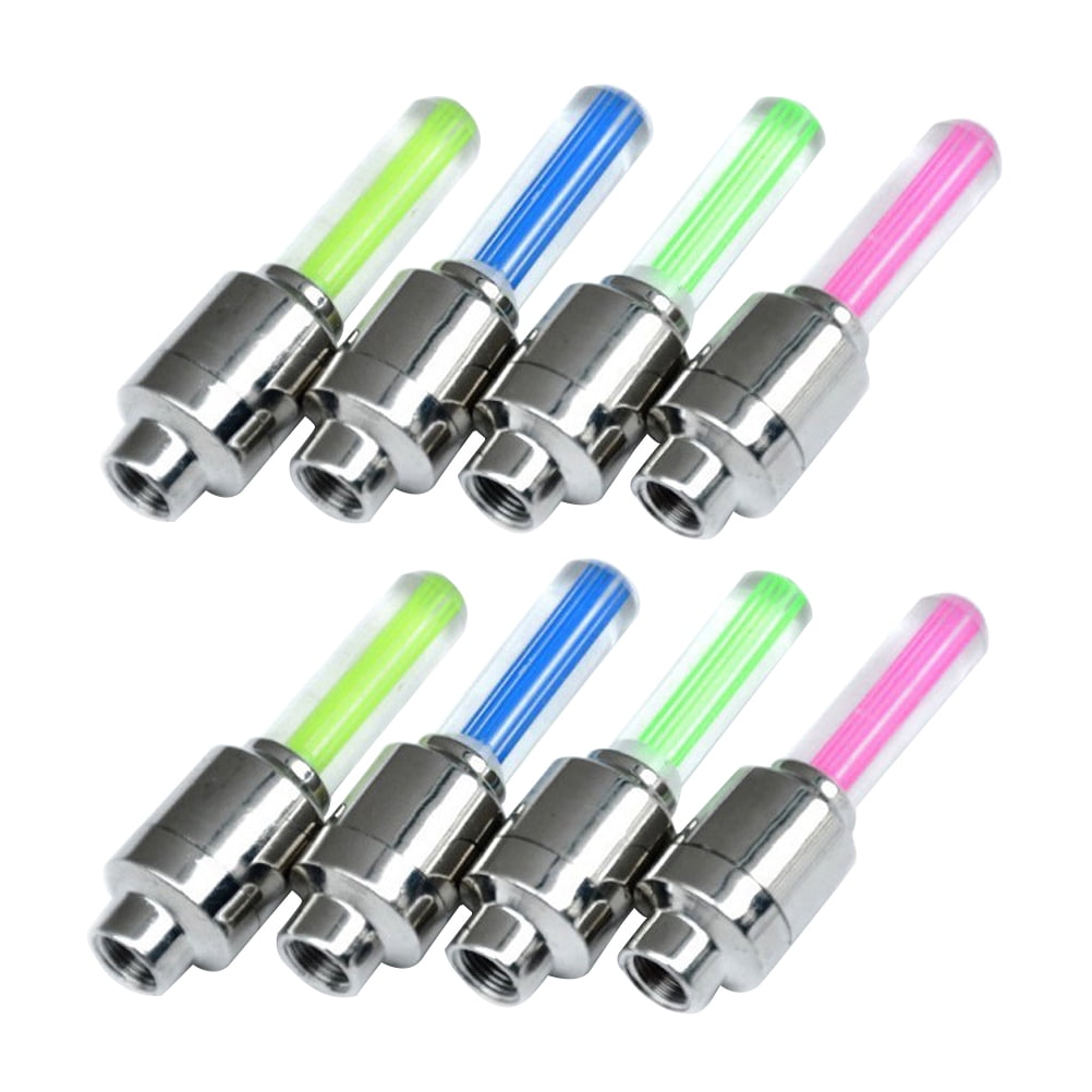 8pcs Colors Light Bike LED Wheel Lights Tire Tyre Neon Cycling Car Caps ...
