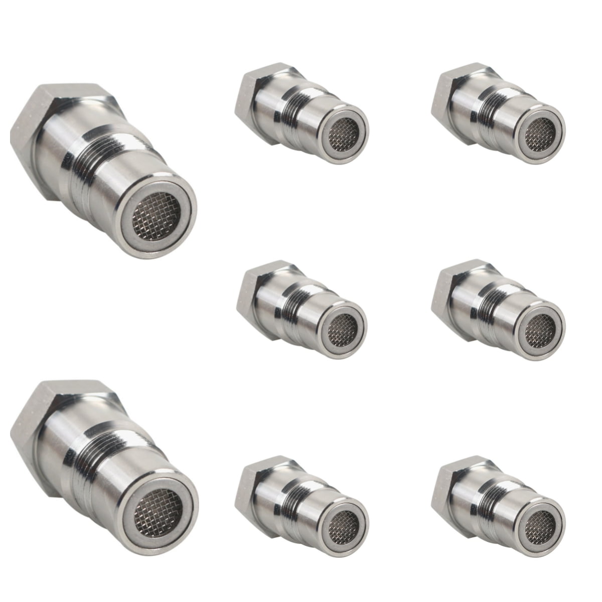 8pcs Connector M18x1.5 Thread Adapter Straight Oxygen Sensor Stainless ...
