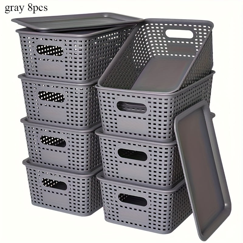 8pcs Covered Storage Basket, Desktop File Toy Organizer, Home Storage ...