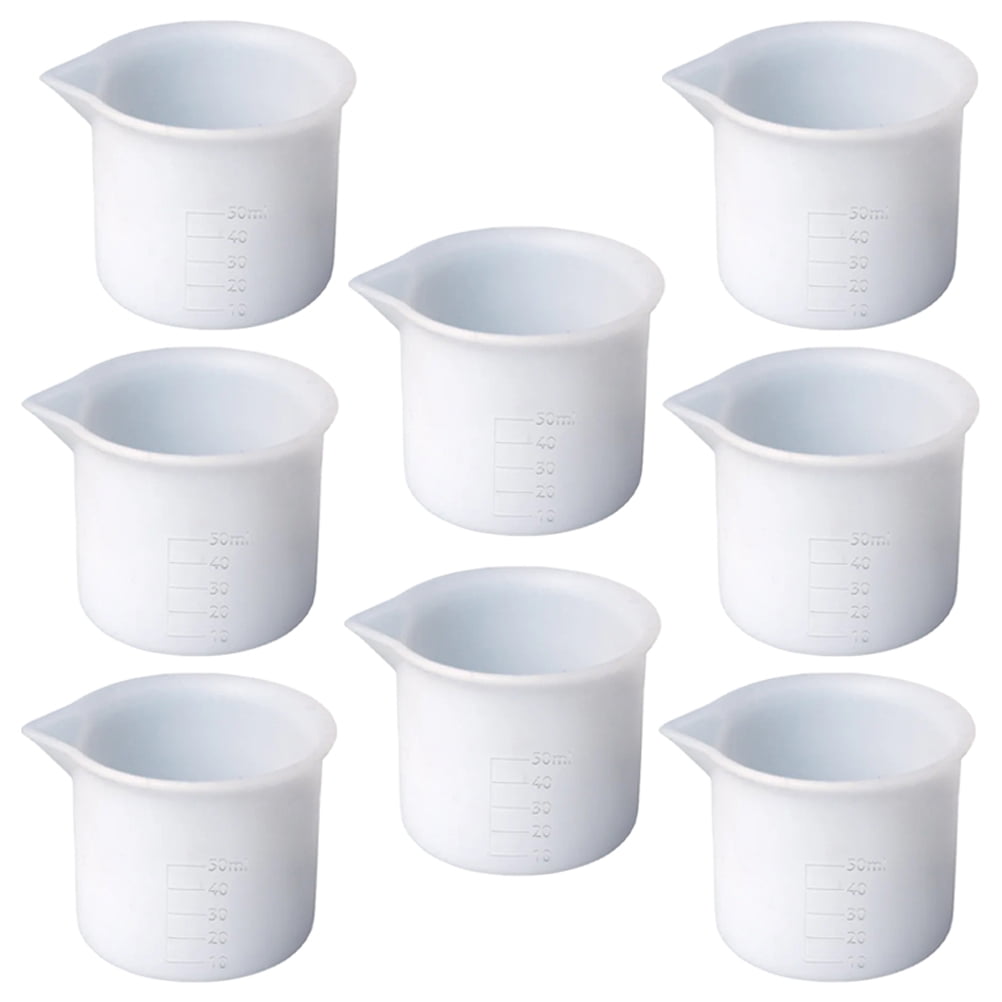 8pcs Silicone Measuring Cups with Spout for Epoxy Resin Crafts and DIY ...