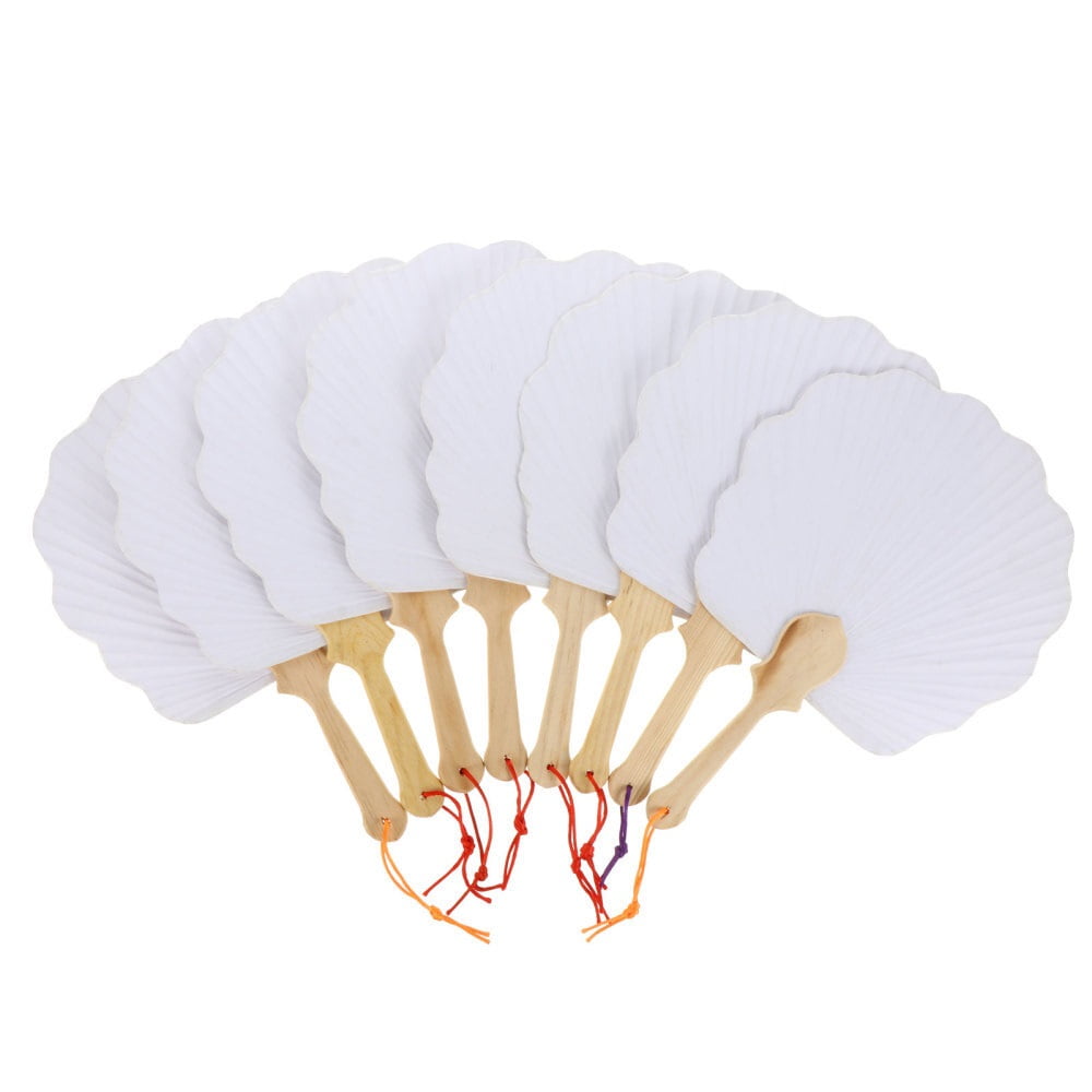 8pcs DIY Painting Fans Creative Kids Graffiti Fan Blank Petal Shape ...
