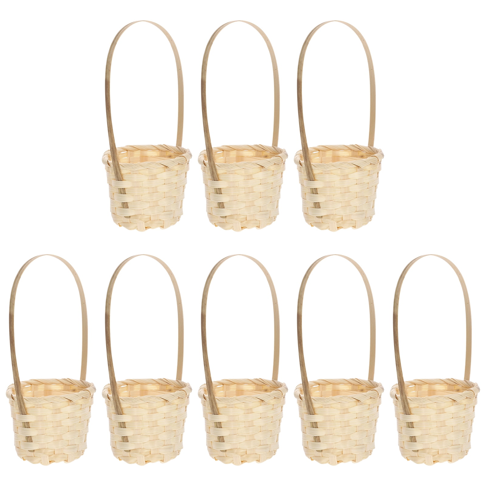 8pcs Decorative Bamboo Woven Basket Portable Basket Multi-purpose ...