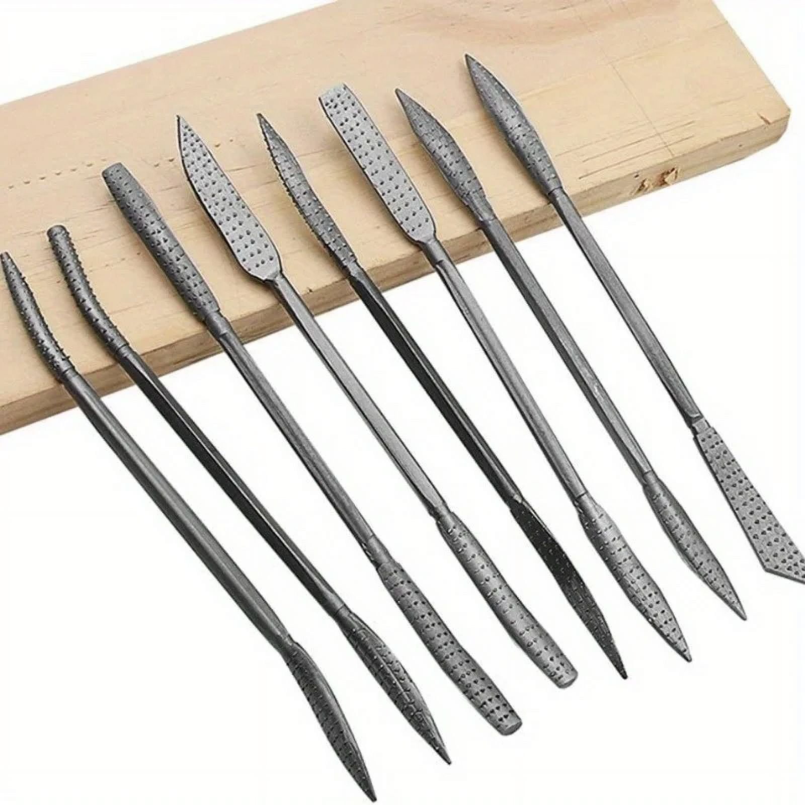 8pcs Double-Ended Wood Carving File Kit Special Shaped Riffler Rasp Set ...