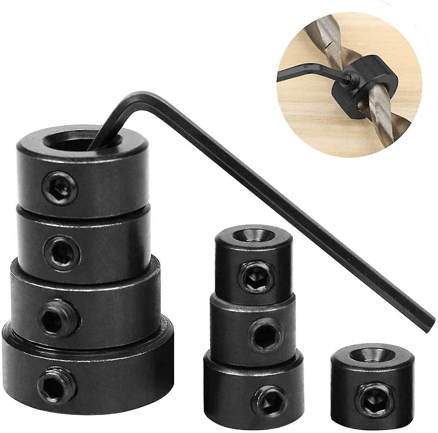 8pcs Drill Bit Depth Stop 3-16mm Adjustable Positioner Ring Collars ...