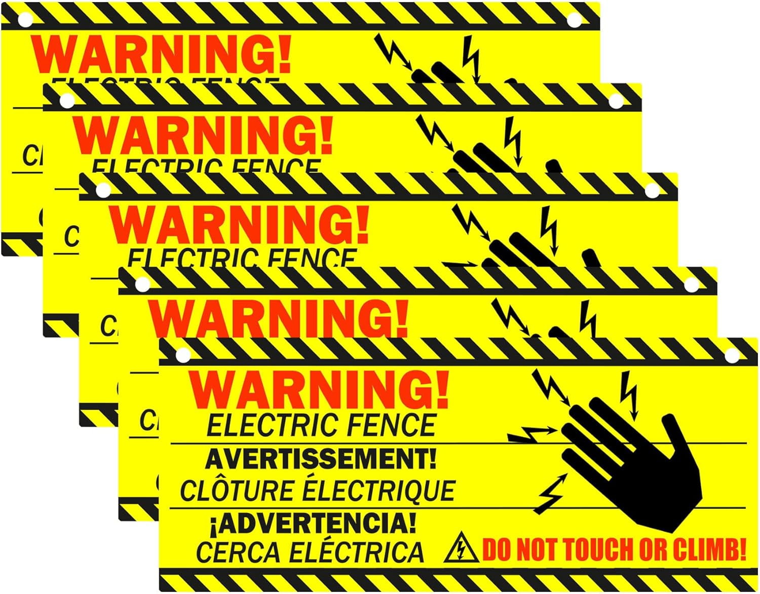 8pcs Electric Fence Warning Signs 10x4 inches Plastic Electric Fence ...
