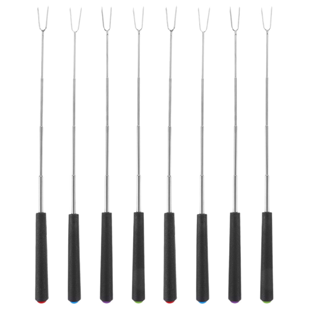 8pcs Extendable Stainless Steel Roasting Sticks Smores Sticks For Fire Pit Long 11.2 Inch Smore ...