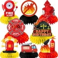 8pcs Firefighter Decorations Centerpieces, Firefighter Birthday Party ...