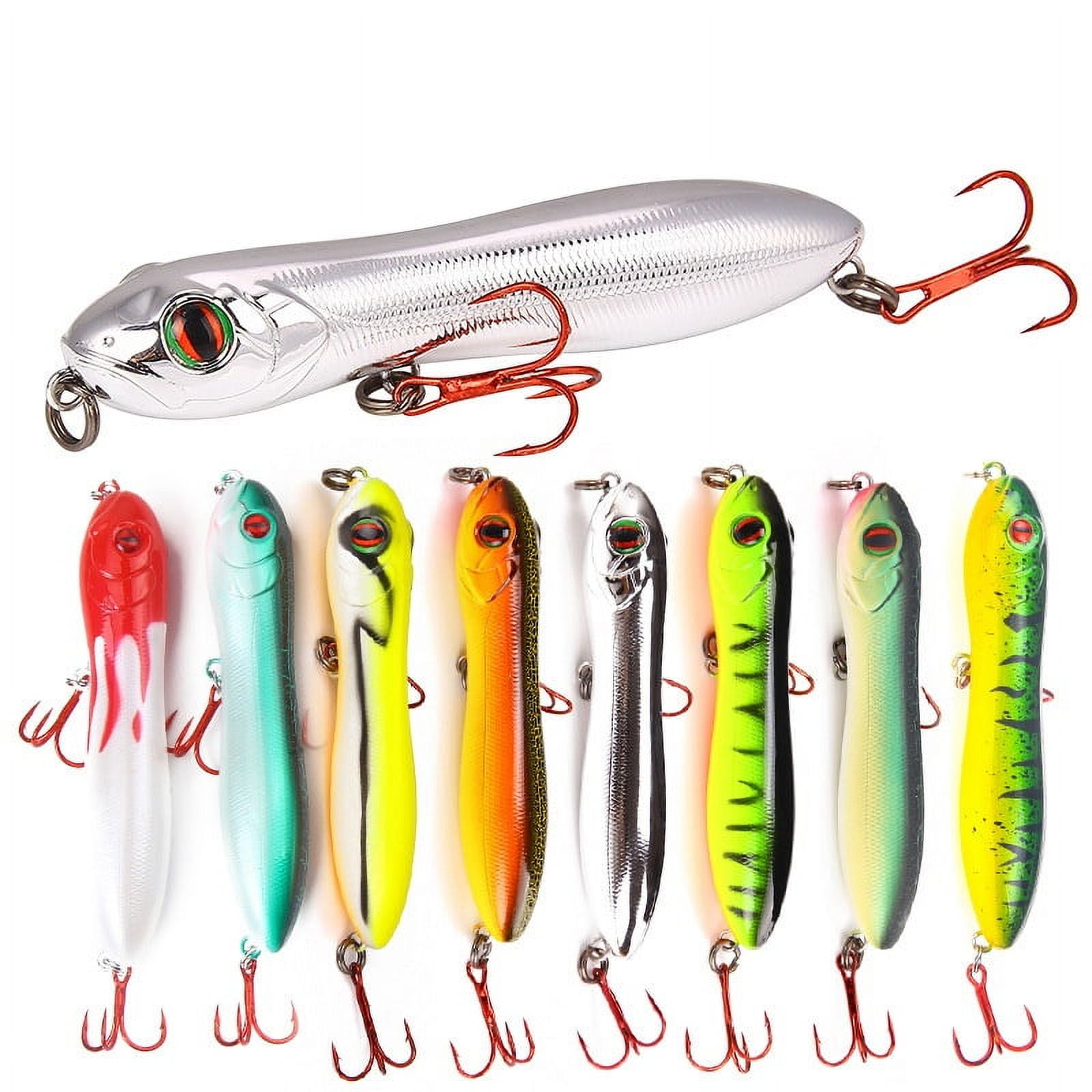 8pcs Fishing Lure Snake Head Z-Shaped Swimming Style Pencil Lure Bait ...