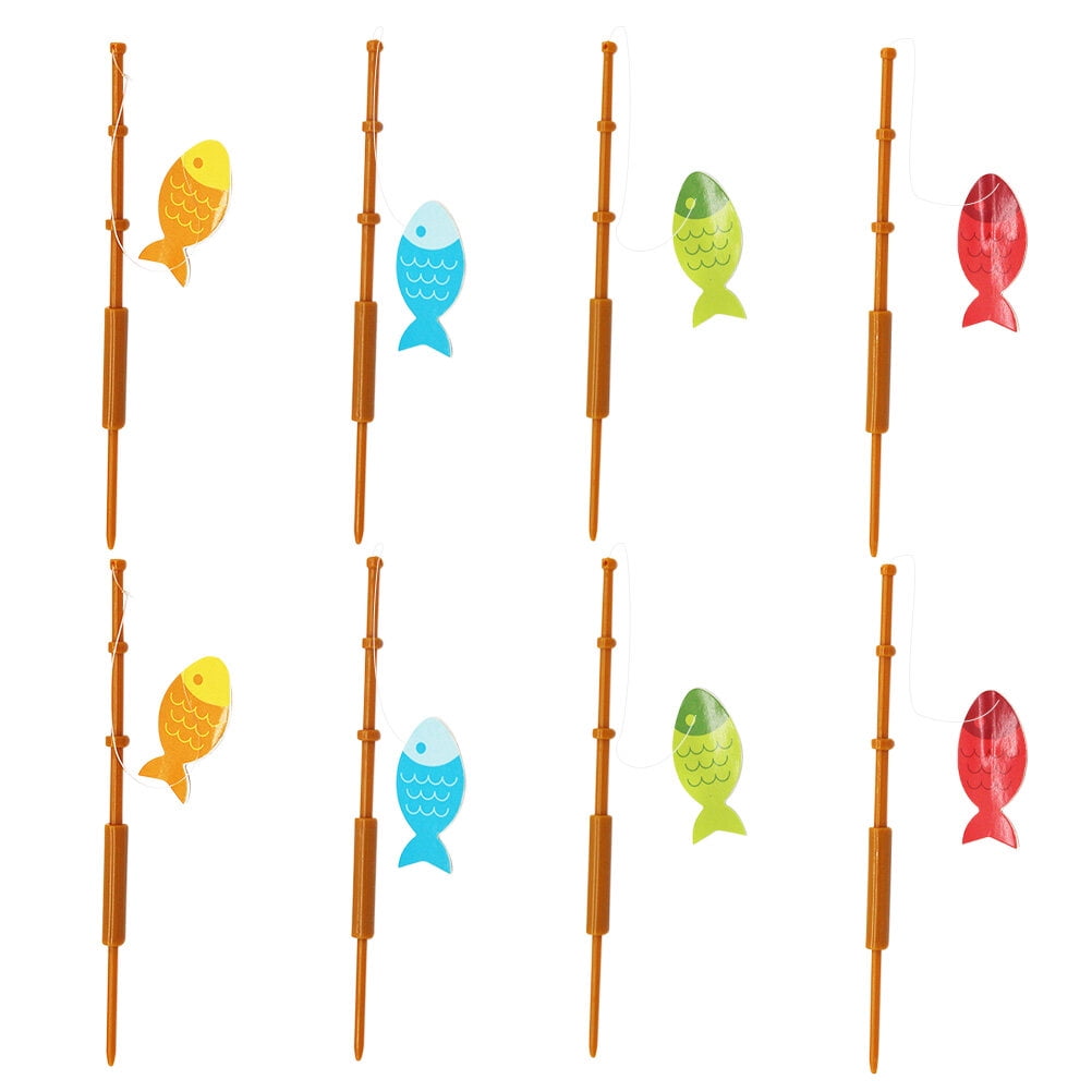 8pcs Fishing Rod Shape Cupcake Toppers Cake Decorations Table Decors ...