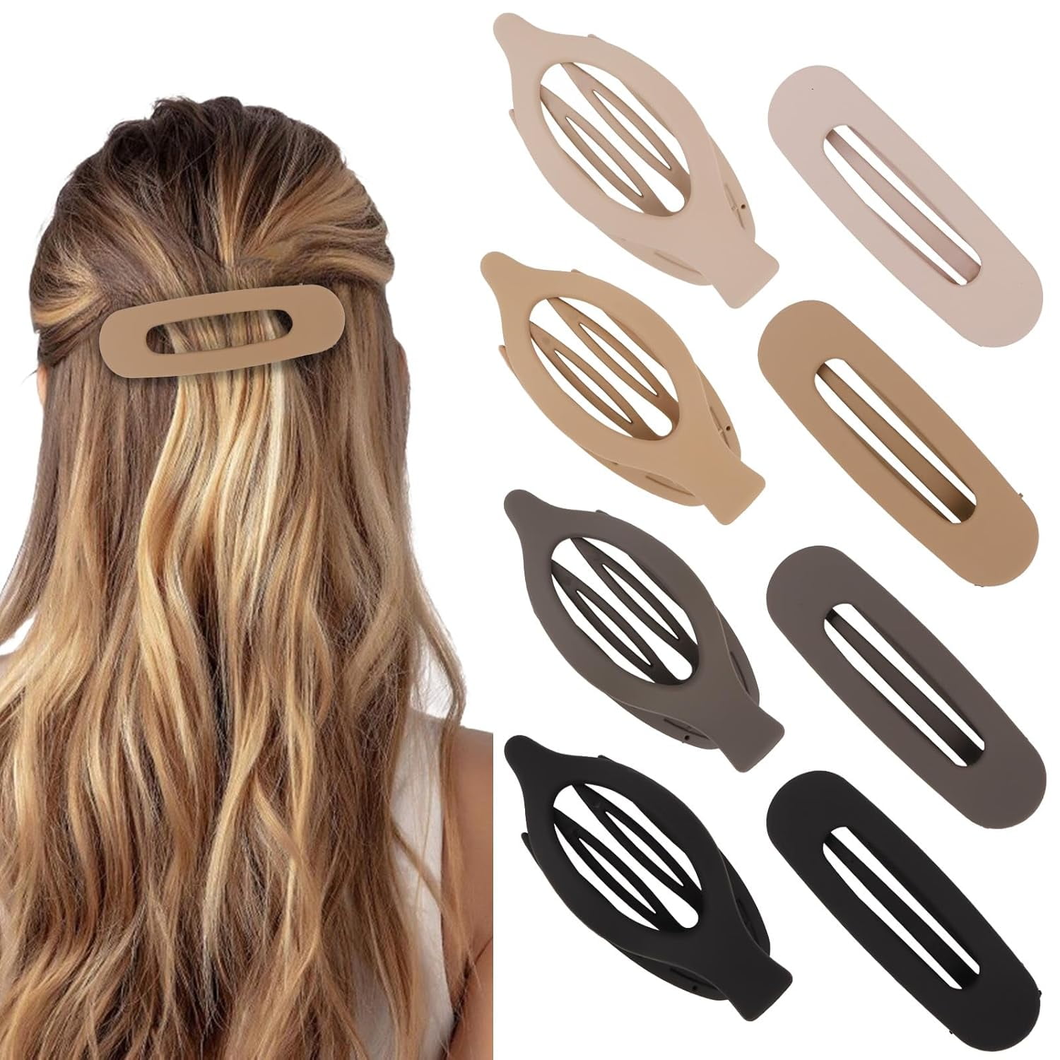 8pcs Flat Hair Clips French Claw Clips Flat Hair Clips for Thick Thin ...