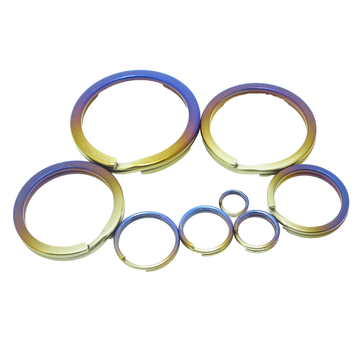 8pcs Flat Key Rings, 10mm+12mm+14mm+18mm+20mm+25mm+28mm+32mm Split Ring ...