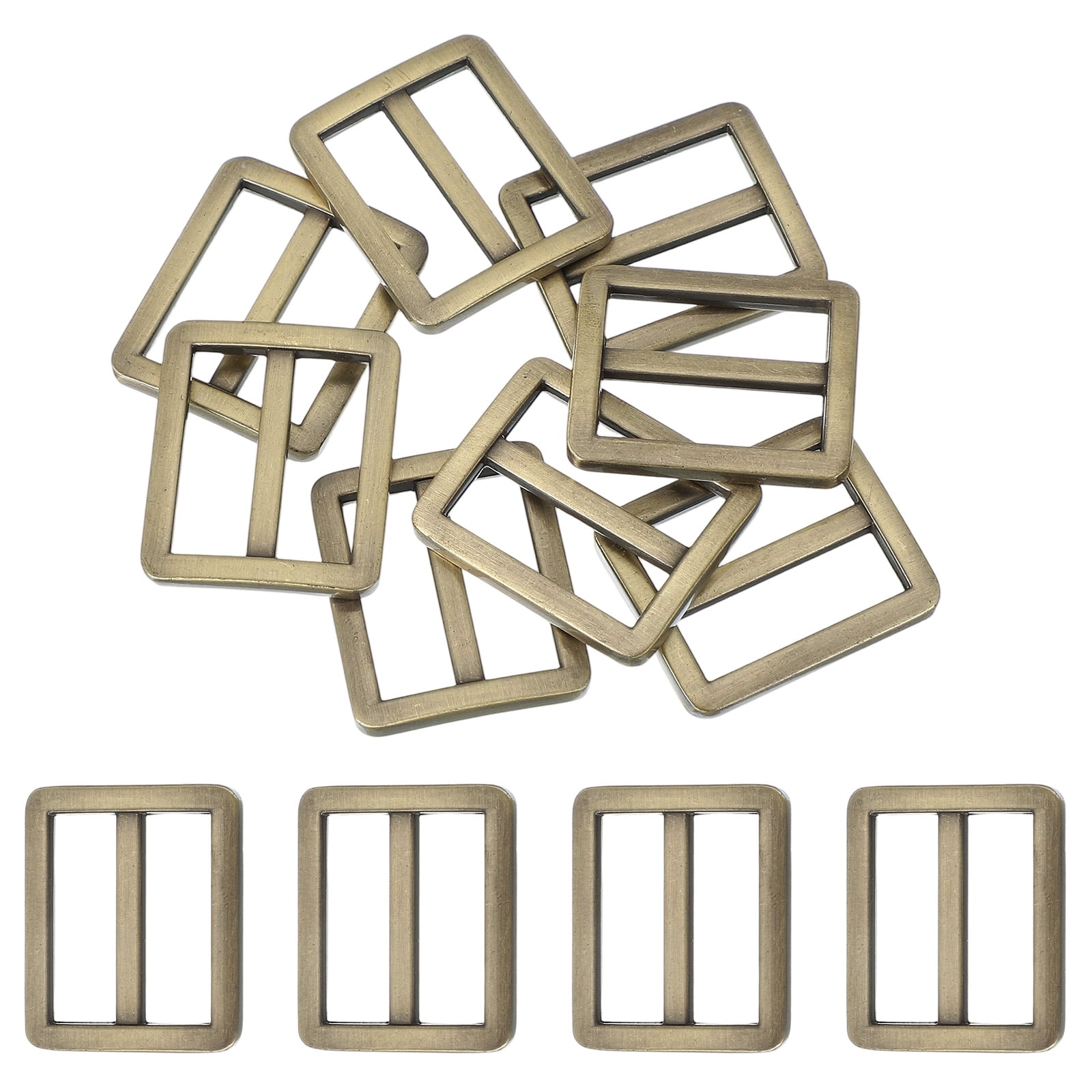 8pcs Flat Metal Slide Buckle, 1" Zinc Alloy Adjustable Buckles, Webbing ...