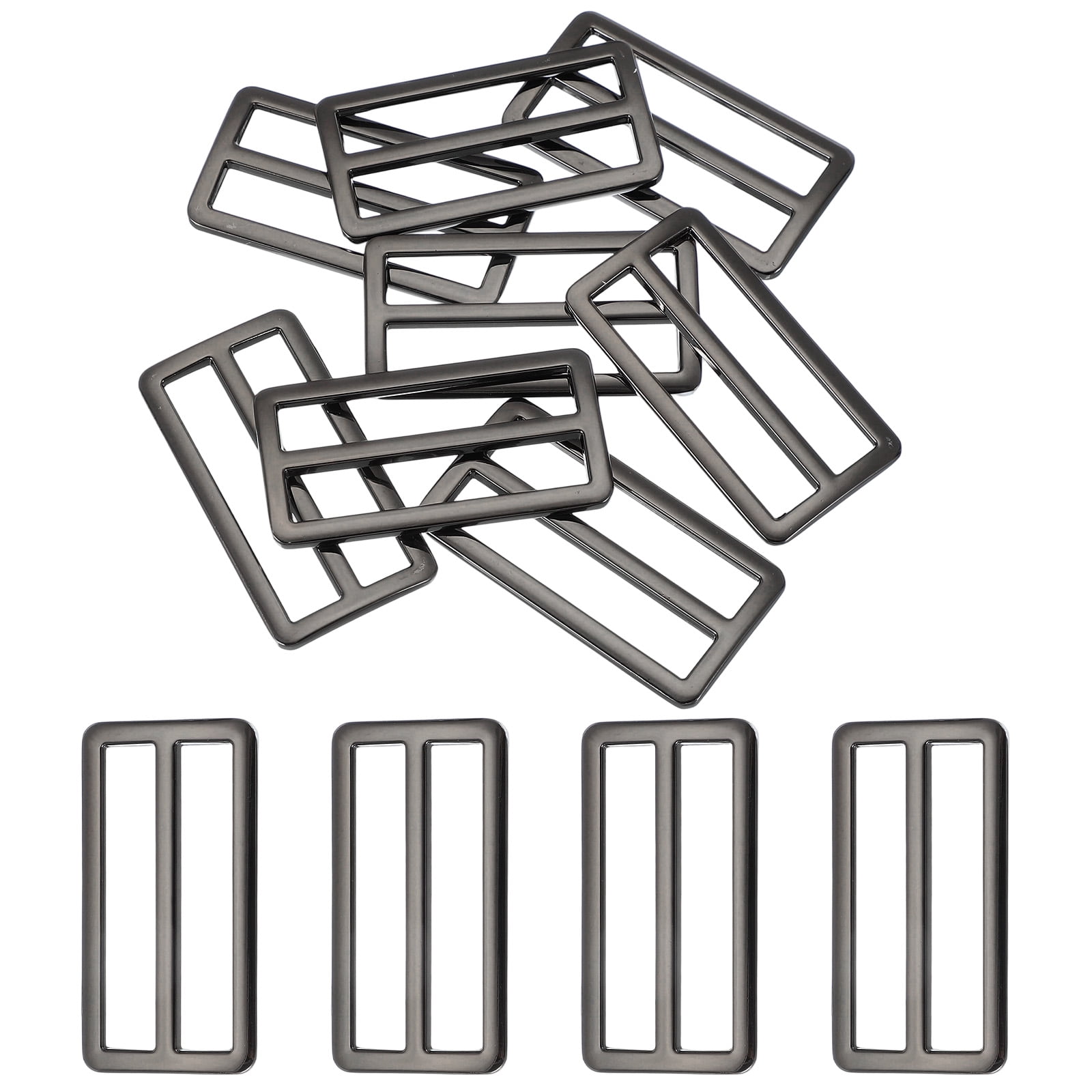 8pcs Flat Metal Slide Buckle, 2" Zinc Alloy Adjustable Buckles, Webbing ...