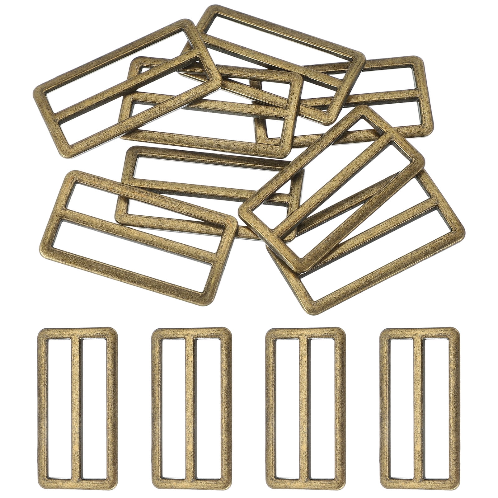 8pcs Flat Metal Slide Buckle, 2" Zinc Alloy Adjustable Buckles, Webbing ...