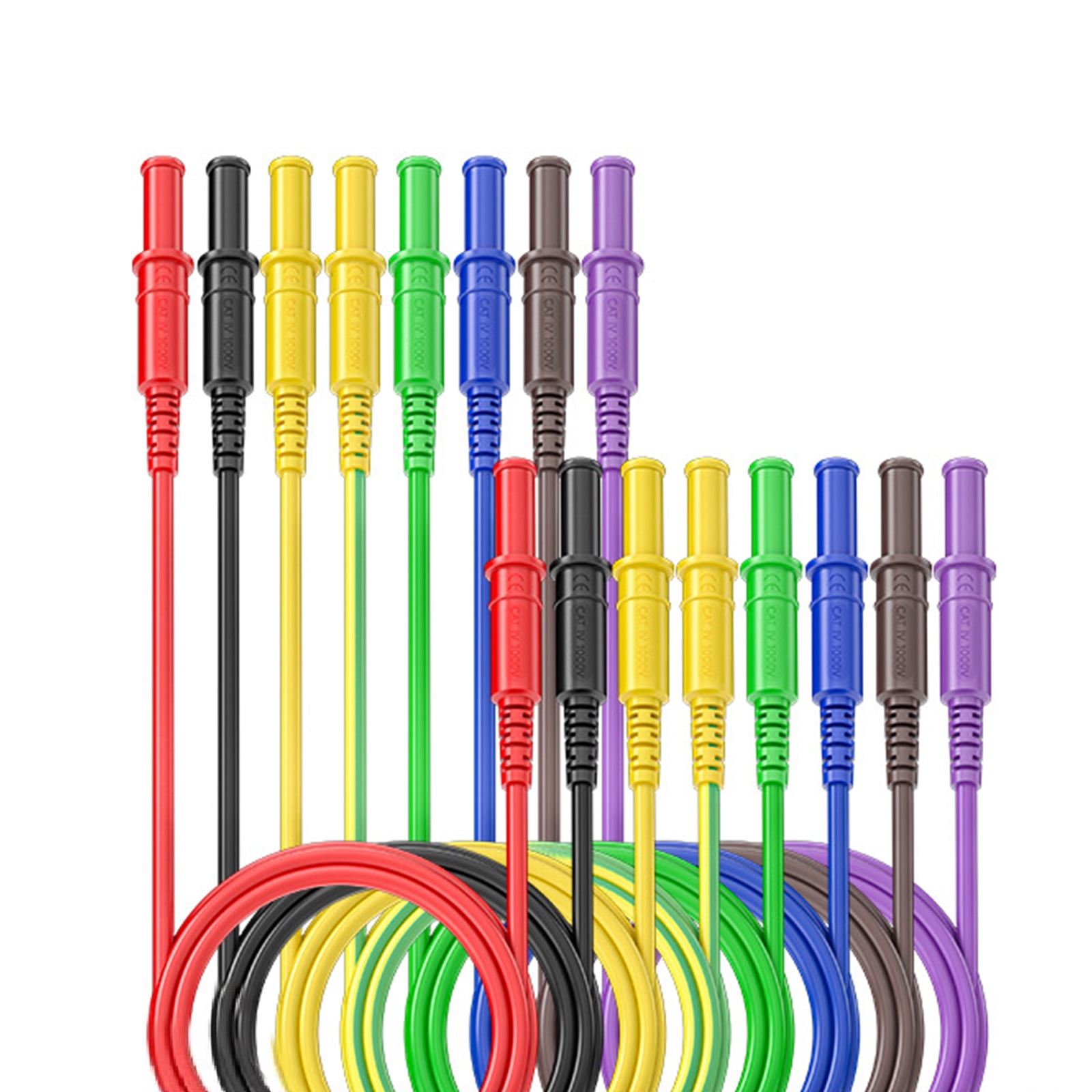 8pcs Flexible Silicone Leads Insulated Banana Plugs 4mm Diameter High ...