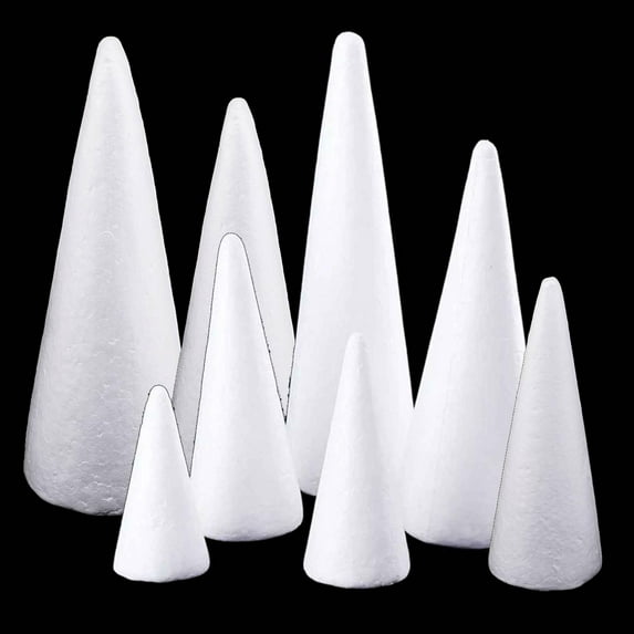8pcs Foam Cone Polystyrene Cone Shapes Tree Crafts Table Centerpiece ...