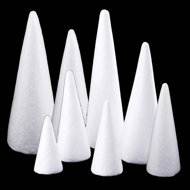 8pcs Foam Cone Polystyrene Cone Shapes Tree Crafts Table Centerpiece ...