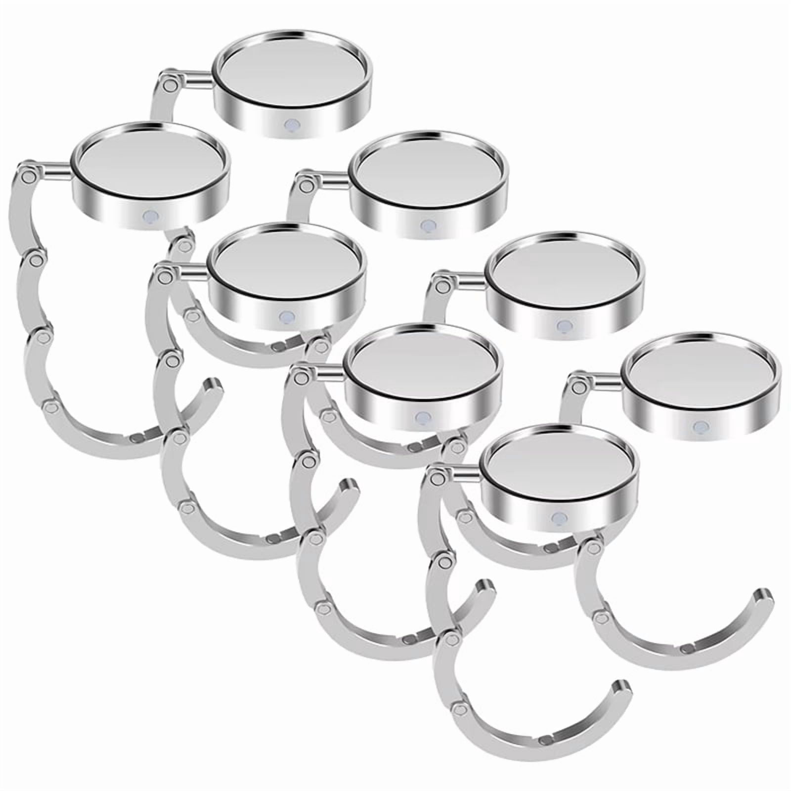 8pcs Folding Bag Hanger Rack Portable Alloy Handbag Table Hook Non-Slip ...