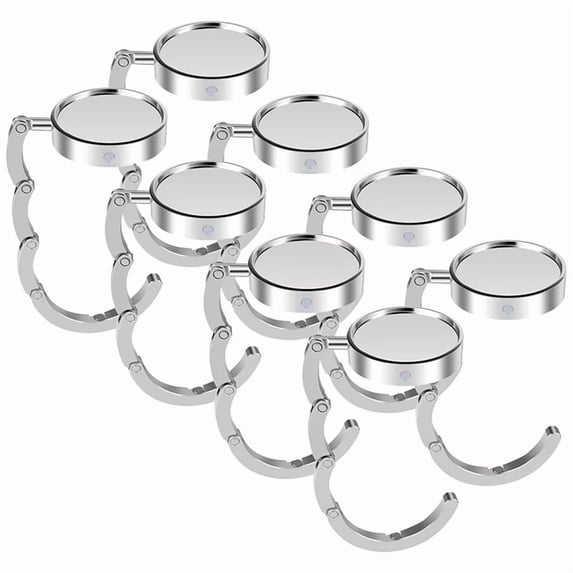8pcs Folding Bag Hanger Rack Portable Alloy Handbag Table Hook Non-Slip ...