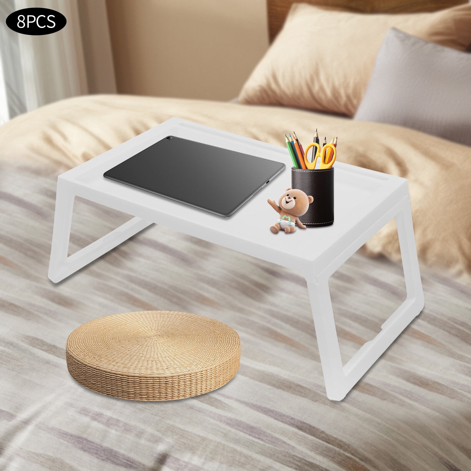 8pcs Folding TV Tray Portable Laptop Desk Adjustable Sofa Bed Side ...