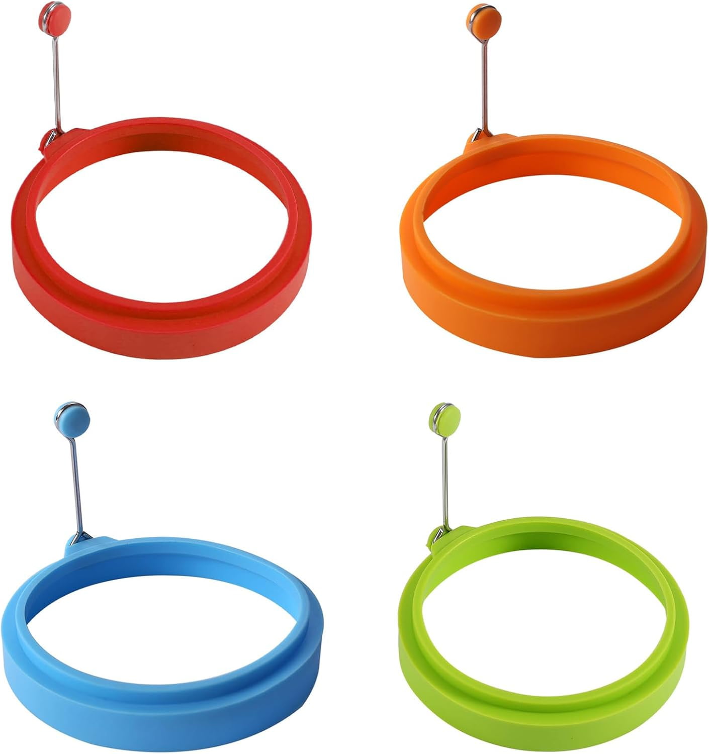 8pcs Food Grade Silicone Egg Rings, Multicolor Egg Ring Molds for ...