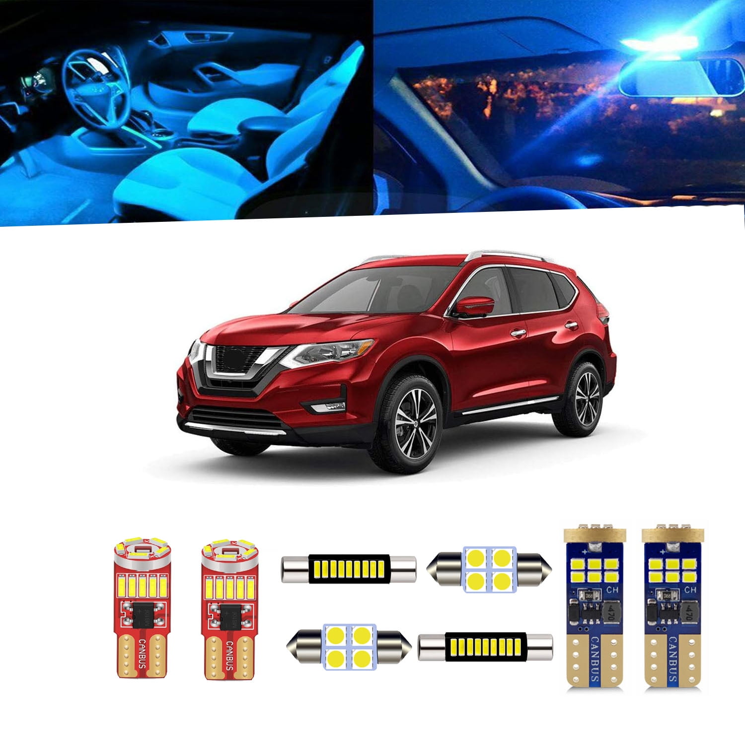 8pcs For Rogue interior LED Lights Kit for Nissan Rogue 2014 2015 2016 ...