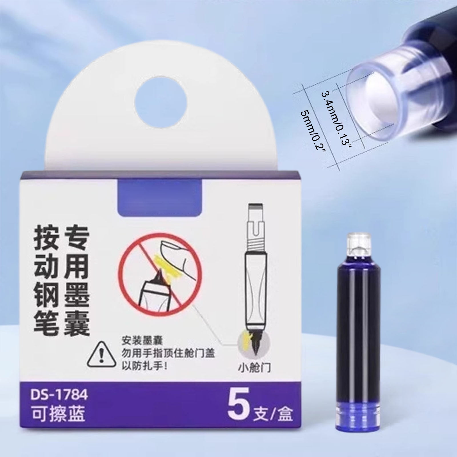 8pcs Fountain Pen Ink Refills,0.38 mm Ink Cartridges Sets,nk Pen ...