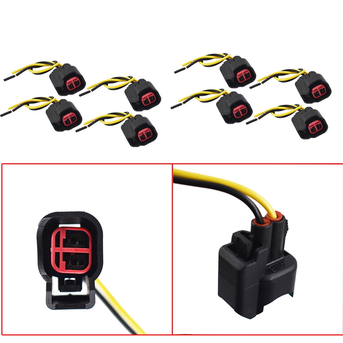 8pcs Fuel Injector Connector Pigtail Wire Ev6 Ev14 Uscar Fit for Ford ...