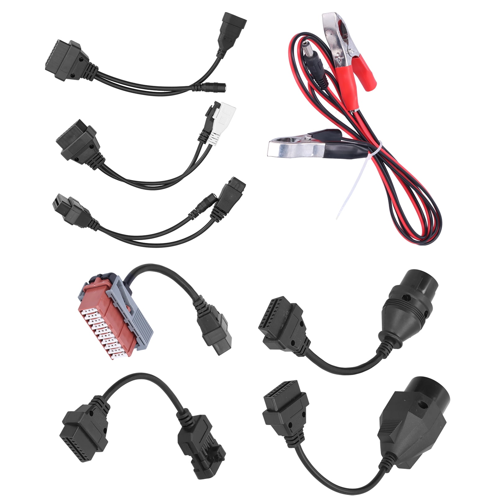 8pcs Full Set Car Cables OBD Diagnostic Line Power Cord Kit Diagnose ...