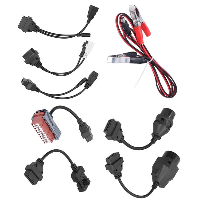 8pcs Full Set Car Cables OBD Diagnostic Line Power Cord Kit Diagnose ...