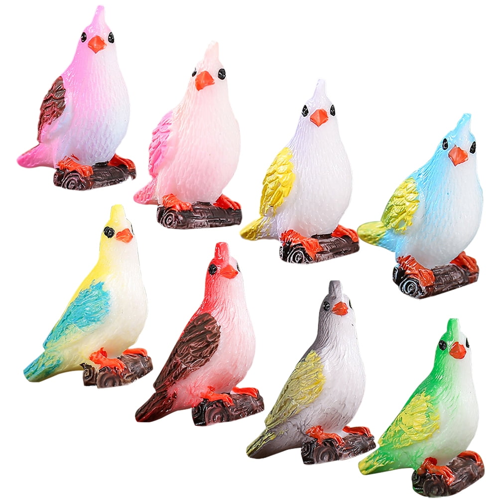 RENACLIPY Decorative Resin Bird Figurines Multi-Color Garden Accessory ...