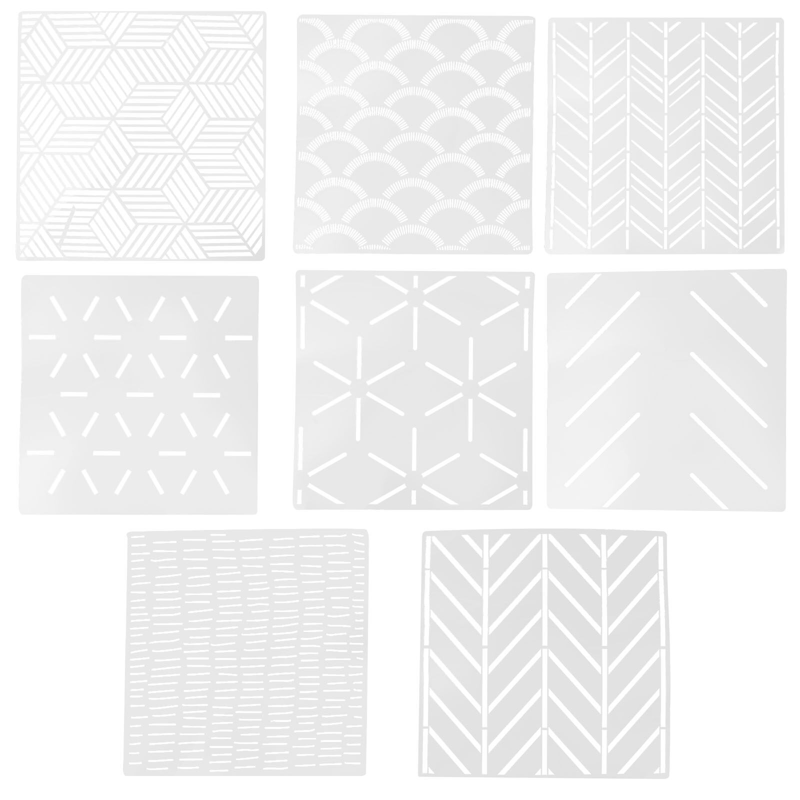 8pcs Geometric Wall Stencils DIY Painting Templates Wall Painting 8pcs Geometric Wall Stencils DIY Painting Templates Wall Painting