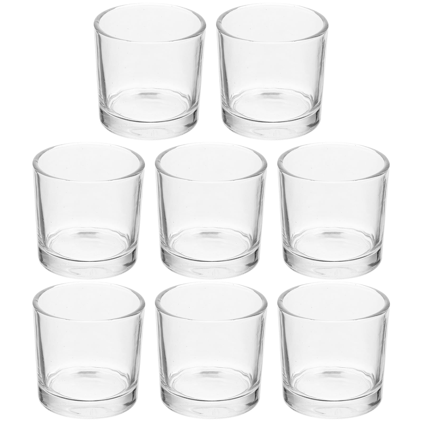 8pcs Glass Candle Holders Pillar Candles Stands Clear Tealight Candle Holders For Table