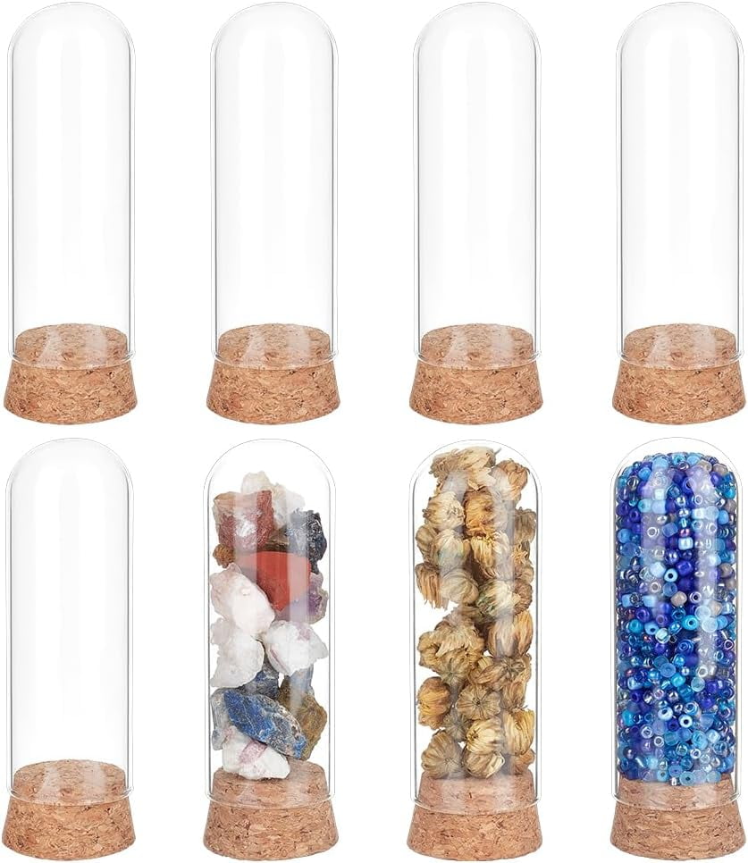 8pcs Glass Dome Cover Decorative Display Case Cloche Bell Jar Terrarium ...