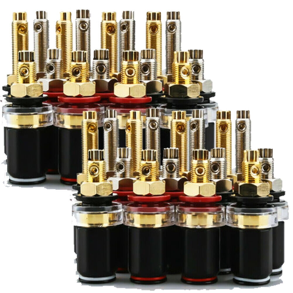 8pcs Gold Rhodium Plated HiFi Binding Post Socket Terminal for ...