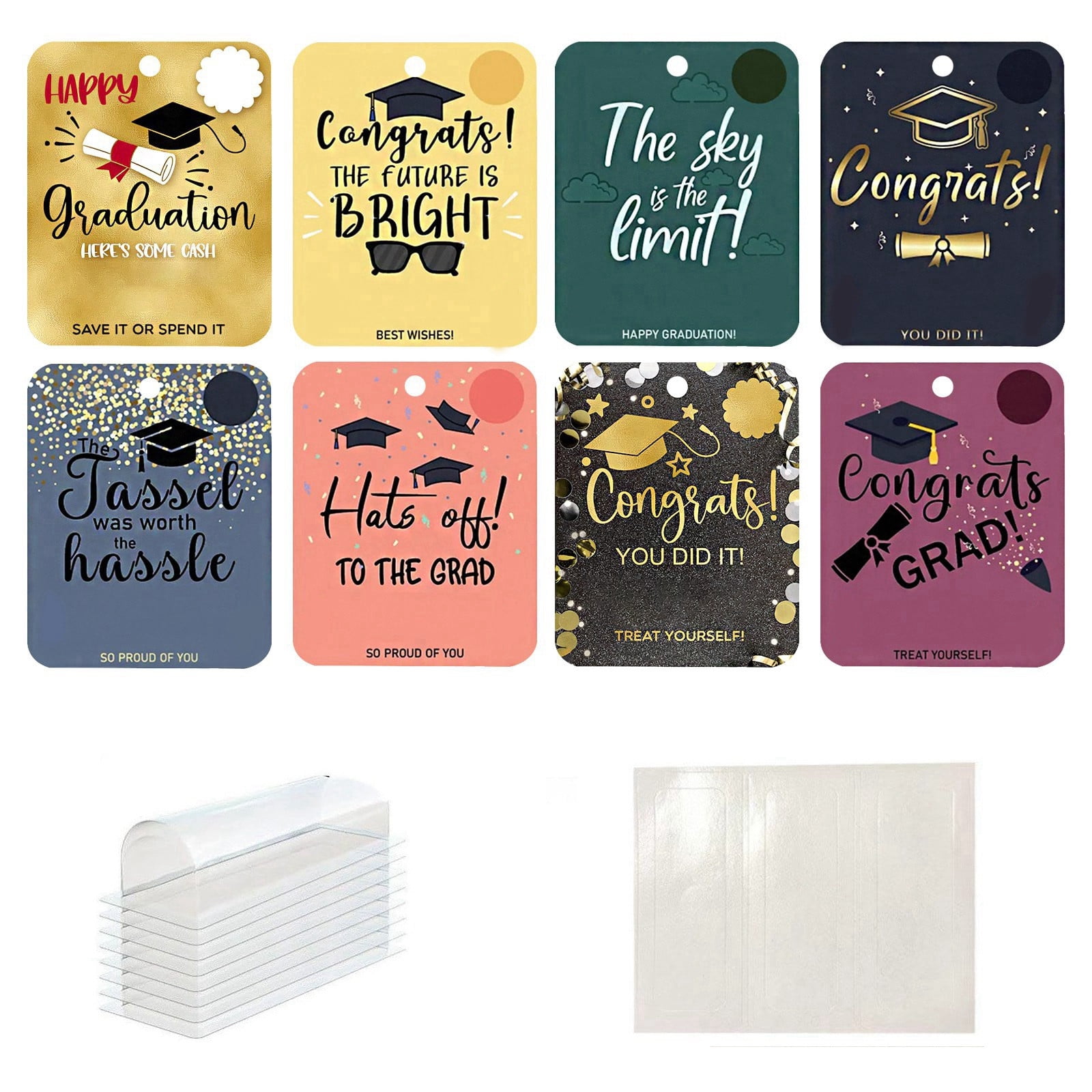 8pcs Graduation Greeting Card Humorous Graduation Wallet Card ...