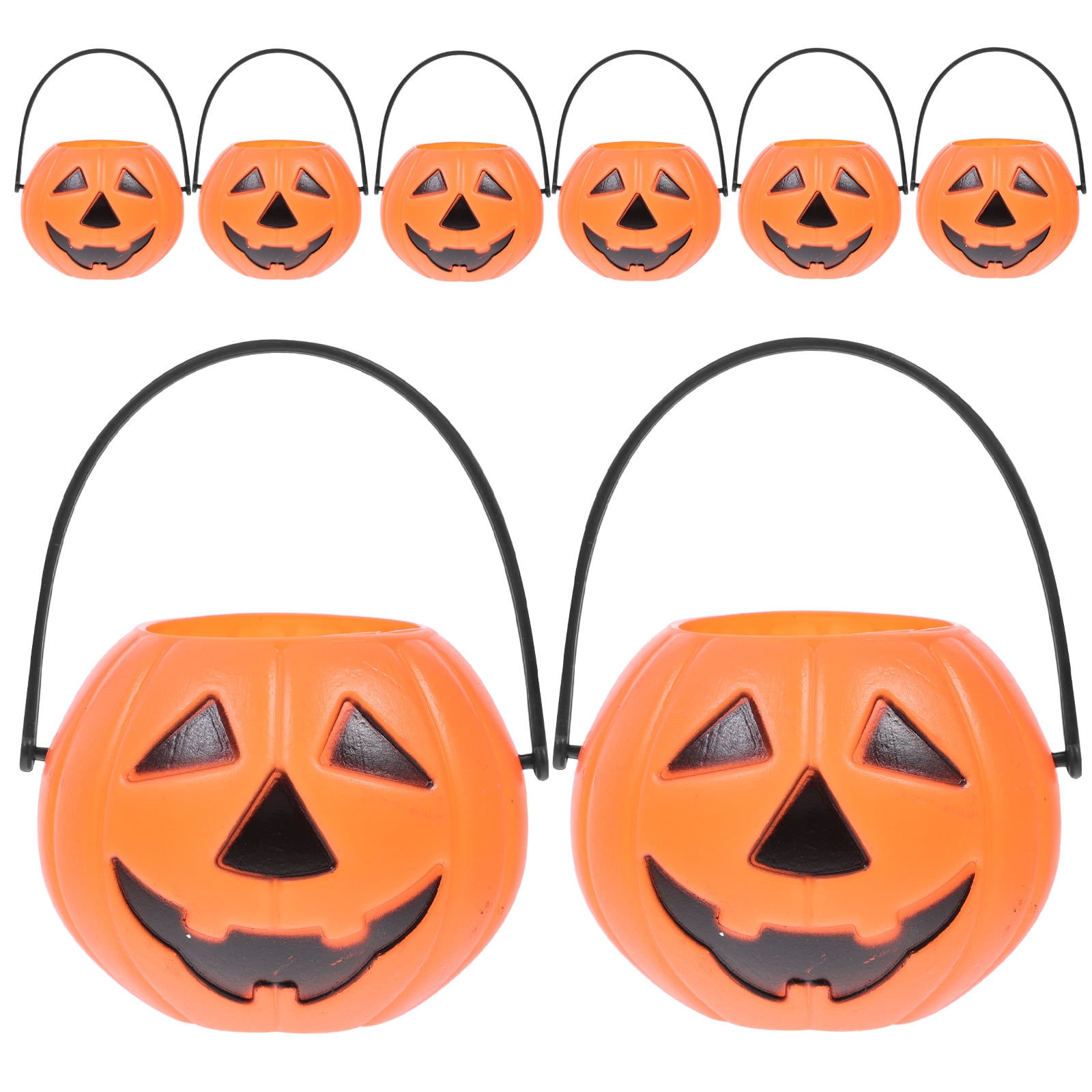 8pcs Halloween Candy Bucket Pumpkin Bucket Children Trick or Treat Bags ...