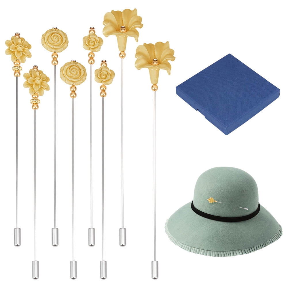 8pcs Hat Pin Vintage 4 Styles Elegent Hat Stick Pins Fashion Hats Pin ...
