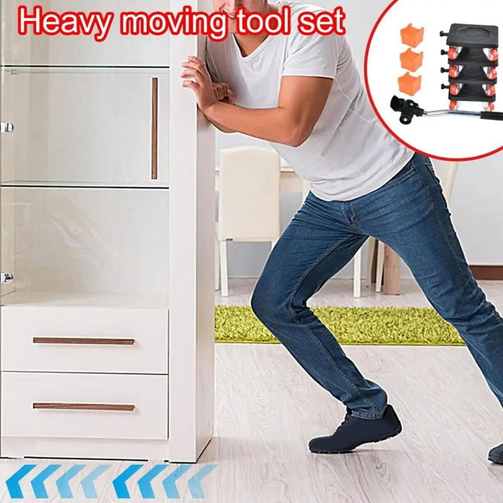 8pcs Heavy Mover Rolling Home Tool with Wheel Moving Artifact Furniture ...
