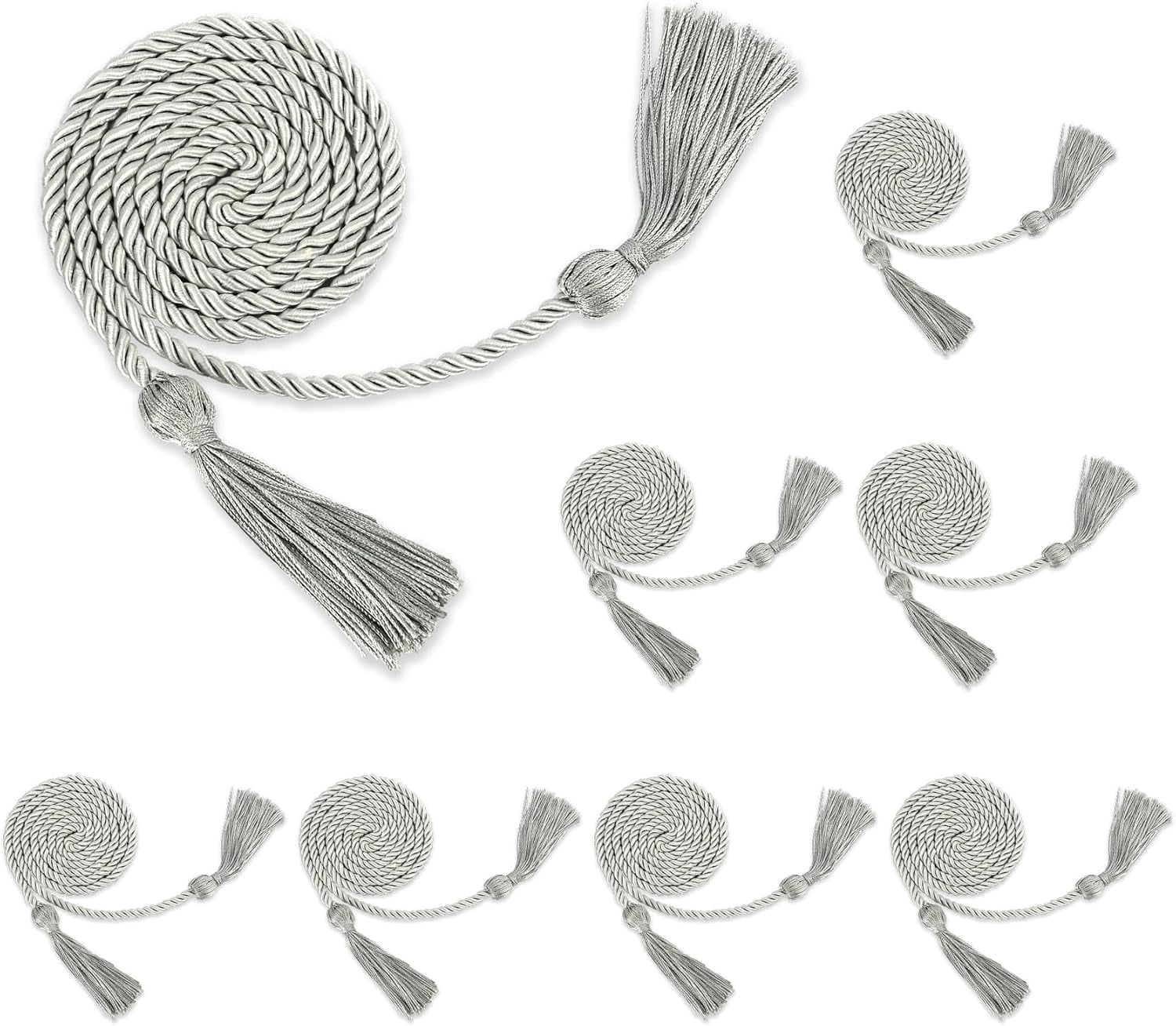 8pcs Honor Cords Graduation Cords 2025 Silver Honors Cords for ...