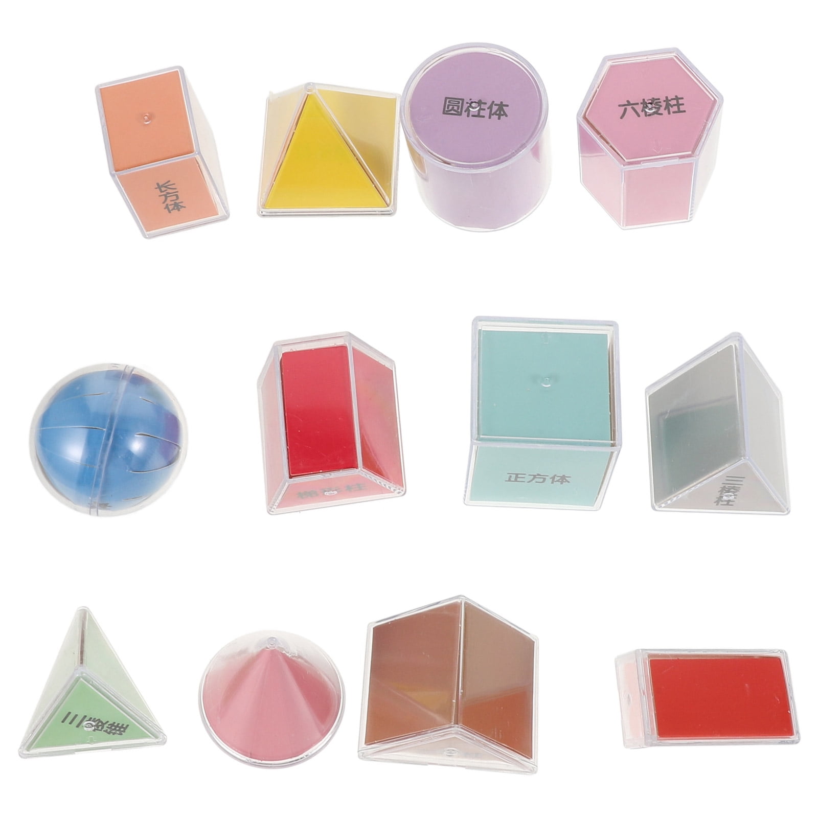 8pcs Interactive Geometry Solids for Classroom Plastic 3D Shapes for ...
