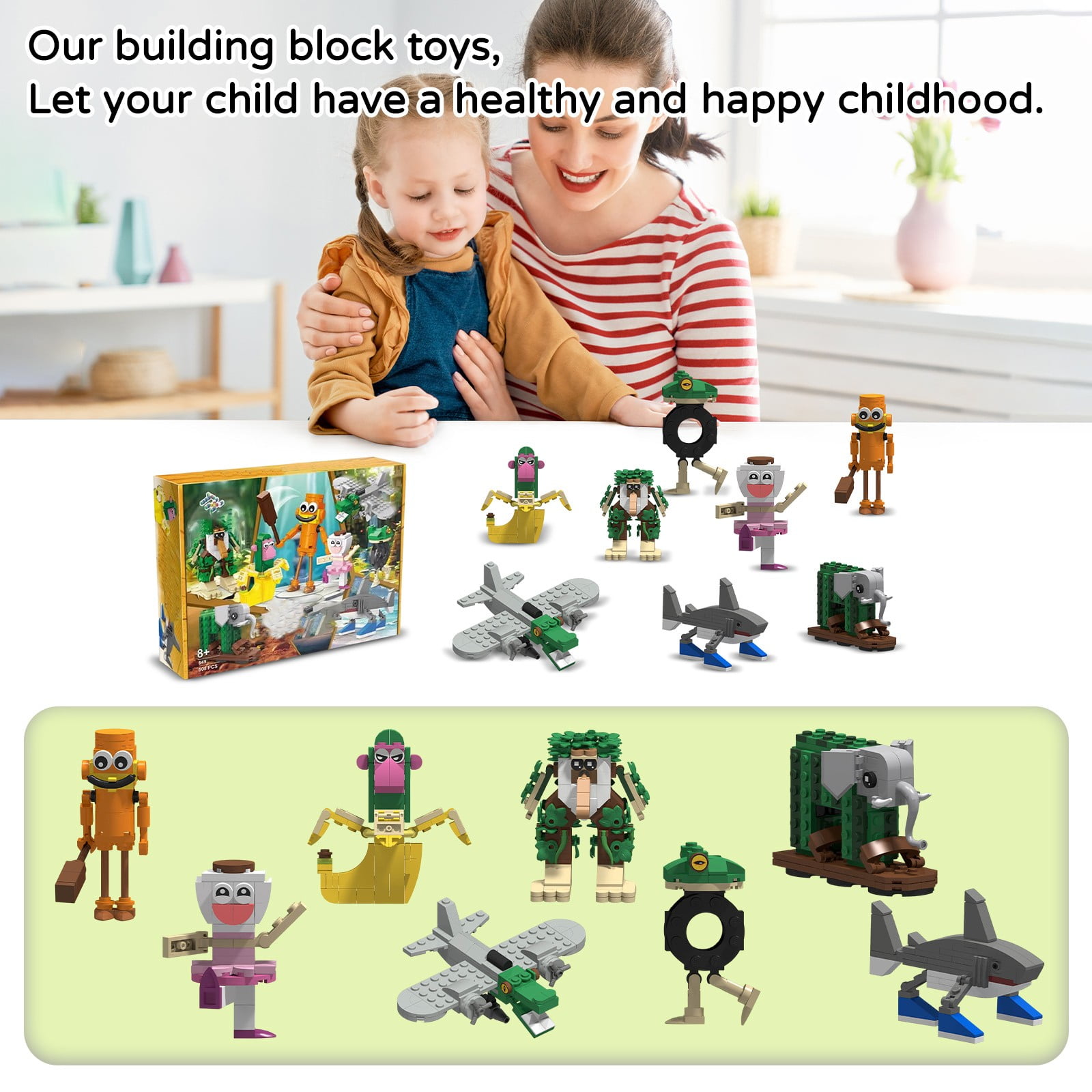 8pcs Italian Brainrot Toys Building Blocks Set – Tung Tung Sahur Viral ...