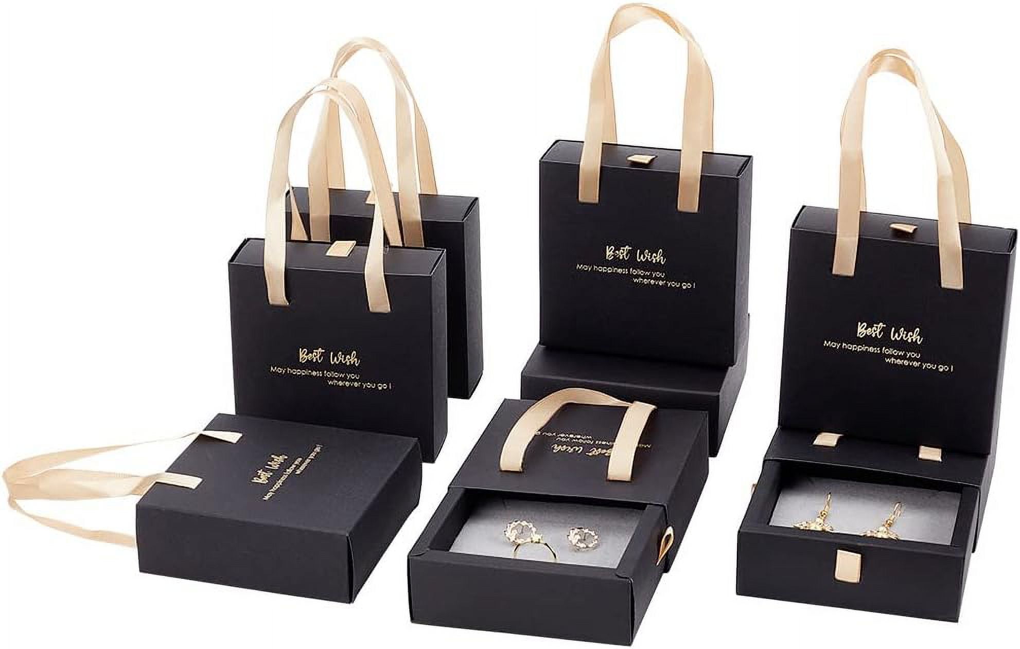 8pcs Jewelry Gift Boxes Black Kraft Paper Gift Boxes Empty Jewelry ...